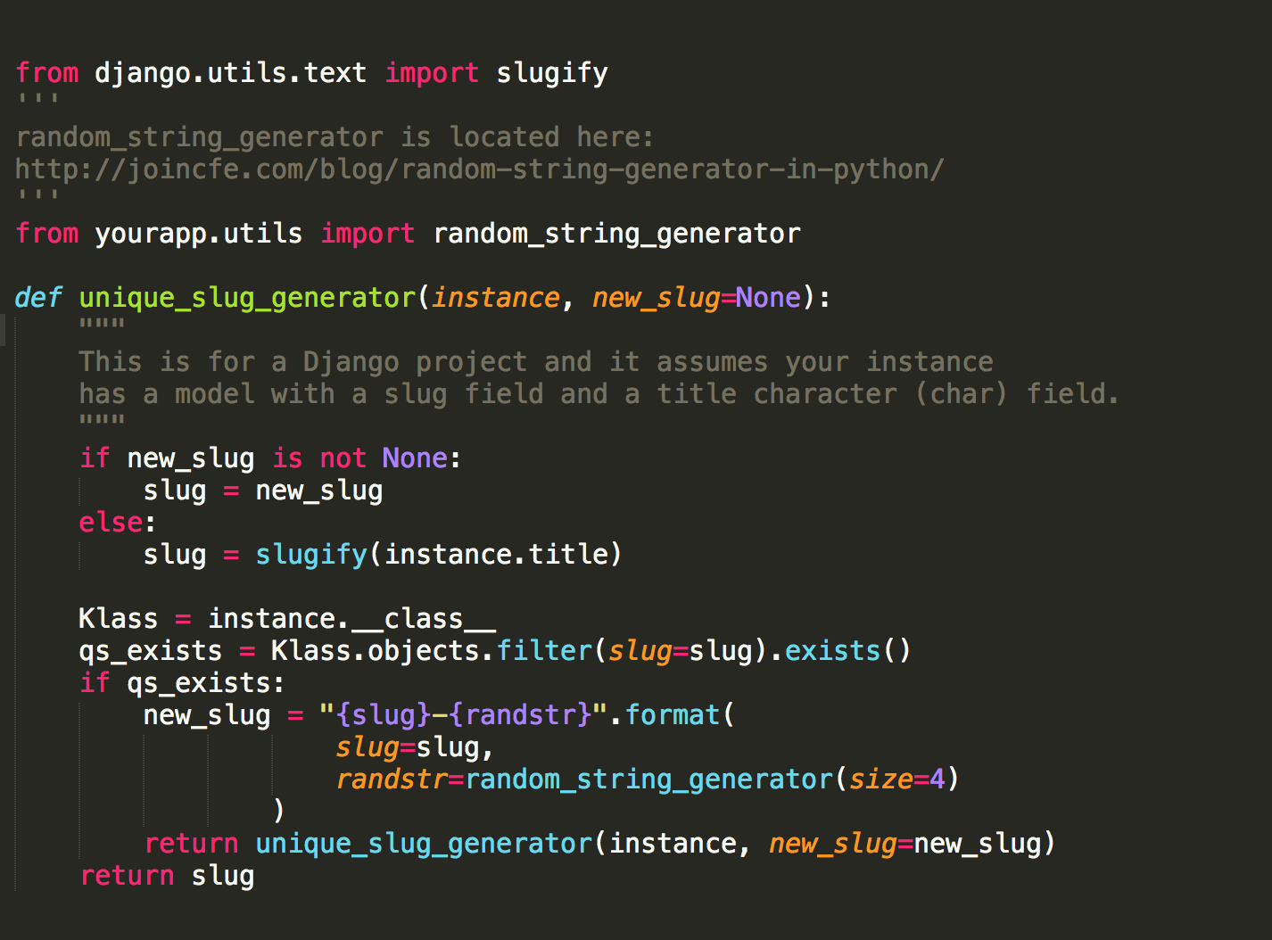 A Unique Slug Generator For Django Blog Post Codingforentrepreneurs